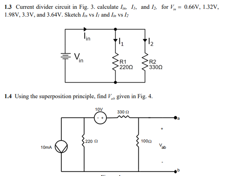 Solved 1 3 current Divider Circuit In Fig 3 calculate