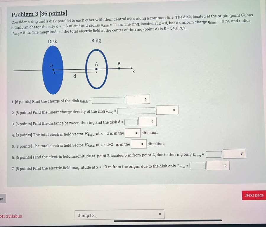 Solved Problem 3 [36 ﻿points]Consider a ring and a disk | Chegg.com