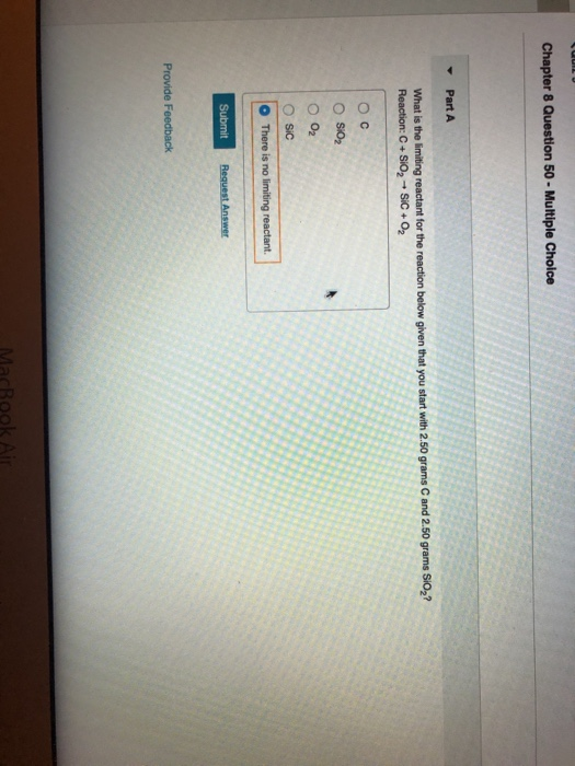 Solved what is the limiting reactant for the reaction below | Chegg.com