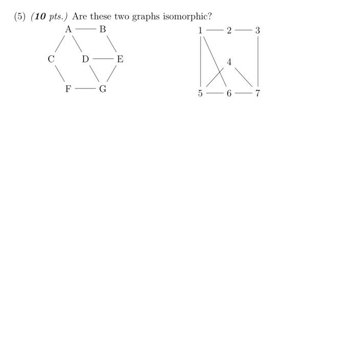 Solved discrete math Are these two graphs isomorphic? A B 1 | Chegg.com