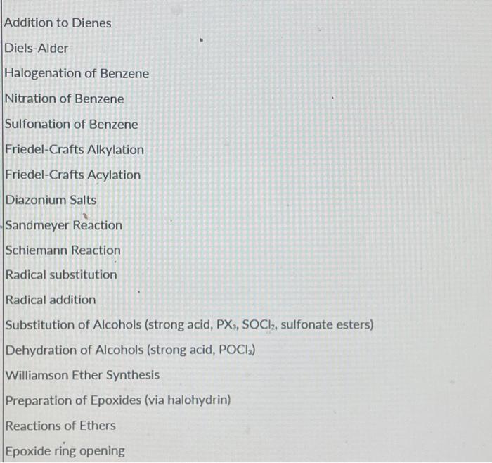 Rection map of the following reactions including the | Chegg.com