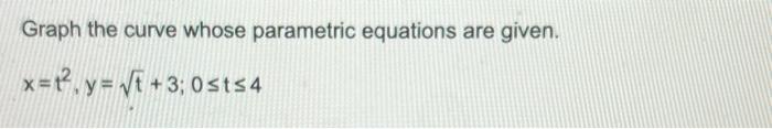 Solved Graph the curve whose parametric equations are given. | Chegg.com