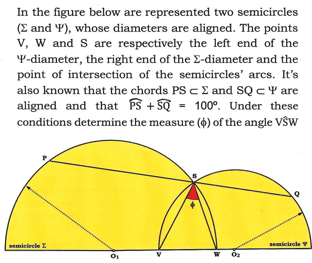 Solved In the figure below are represented two semicircles | Chegg.com