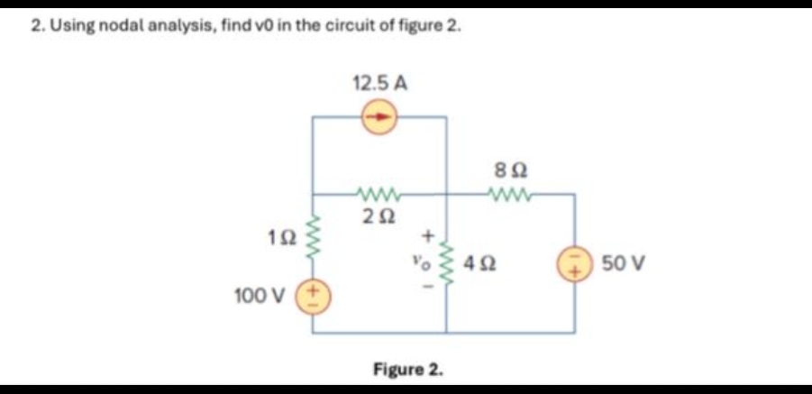 Solved Using nodal analysis, find v0 ﻿in the circuit of | Chegg.com