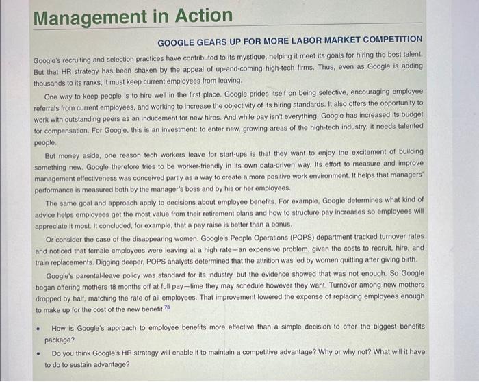 Solved How is Google's approach to employee benefits more | Chegg.com