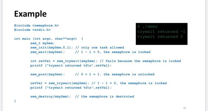 Solved ExampleExercise: Shared Memory and Semaphores* 1. Run | Chegg.com