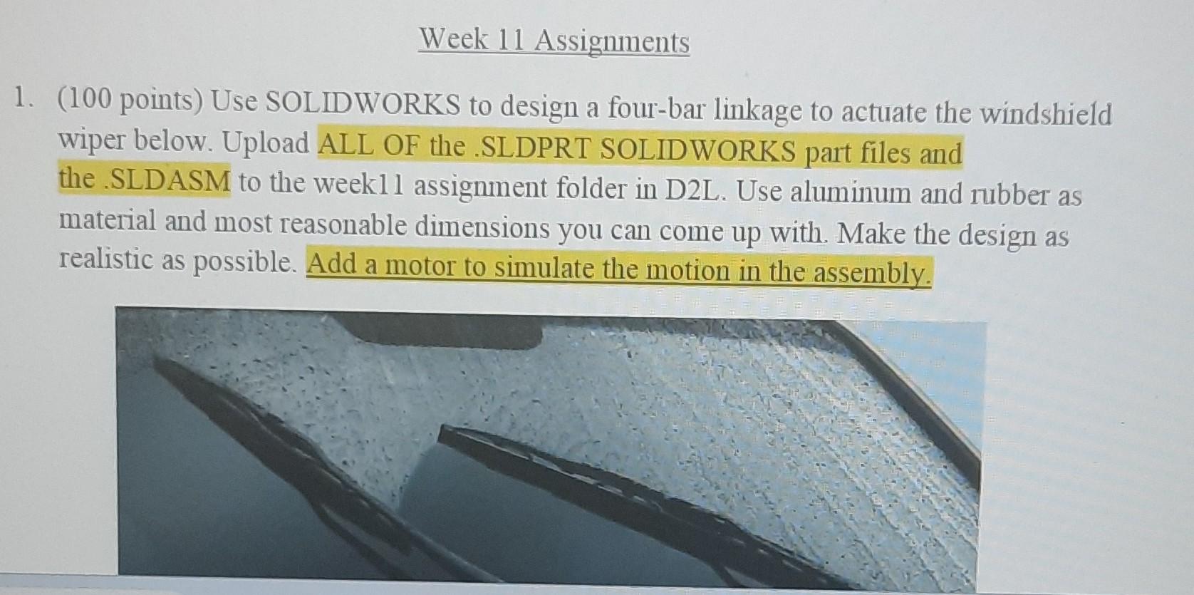 Solved I need the steps done with pictures in solidworks if | Chegg.com