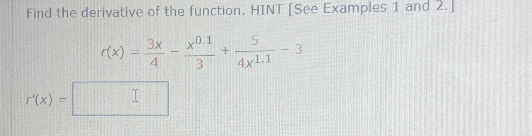 Solved Find the derivative of the function. HINT [See | Chegg.com