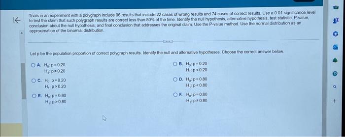 Solved Trials in an experiment wht a polygraph includo 96 | Chegg.com
