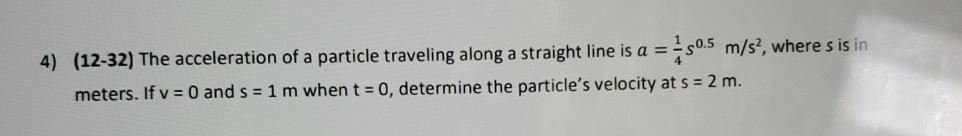 Solved (12-32) ﻿The acceleration of a particle traveling | Chegg.com