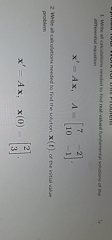 Solved Write all calculations needed to find real-valued | Chegg.com