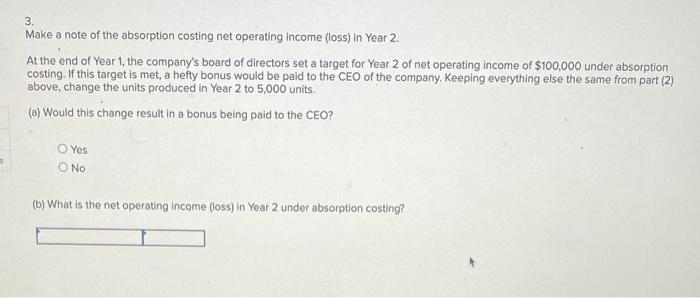 Solved 3. Make a note of the absorption costing net | Chegg.com