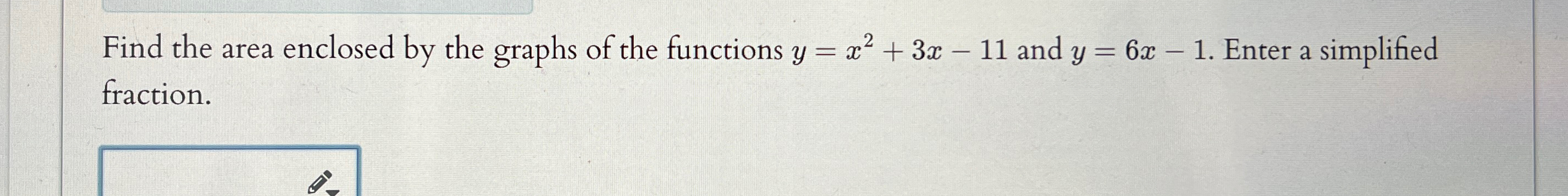 Solved Find the area enclosed by the graphs of the functions | Chegg.com