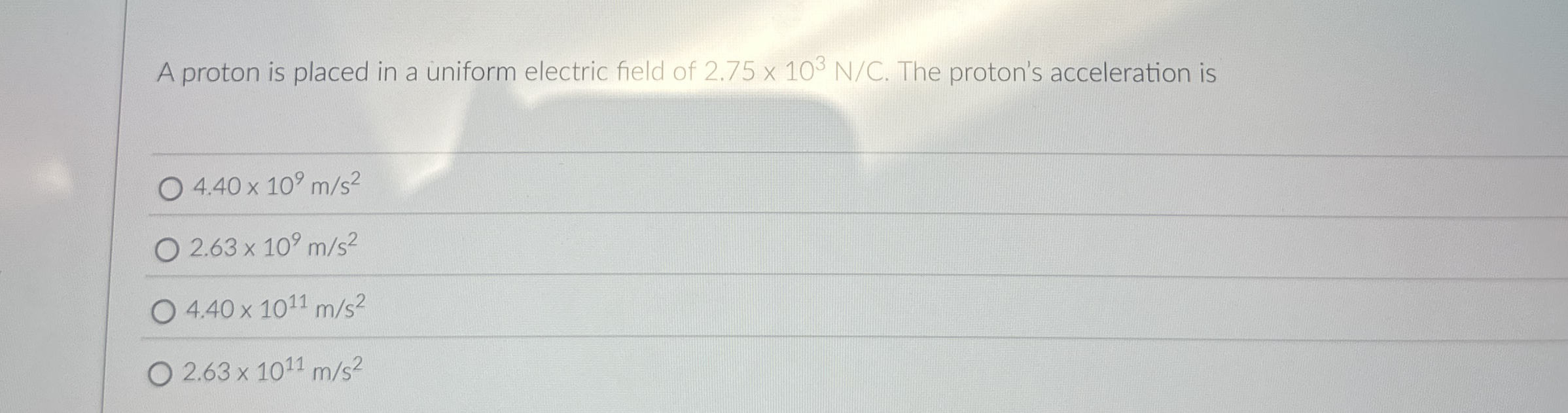 A proton is placed in a uniform electric field of | Chegg.com