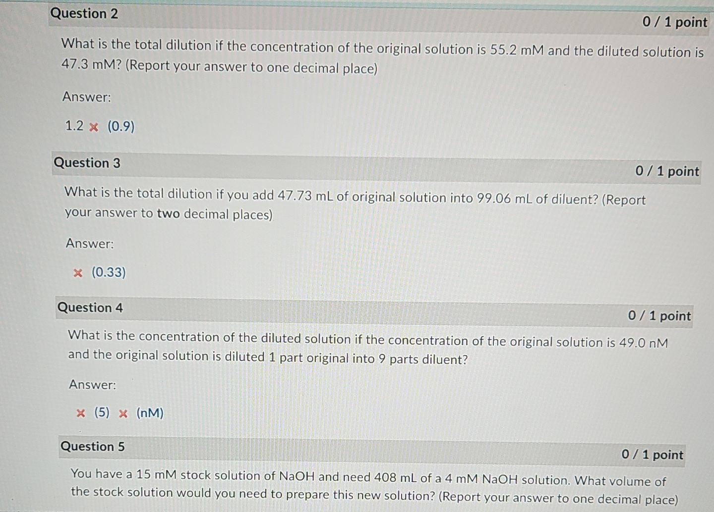 Solved Question 2What is the total dilution if the | Chegg.com