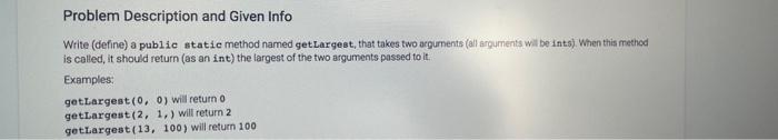 Solved Problem Description and Given Info Write (define) a | Chegg.com
