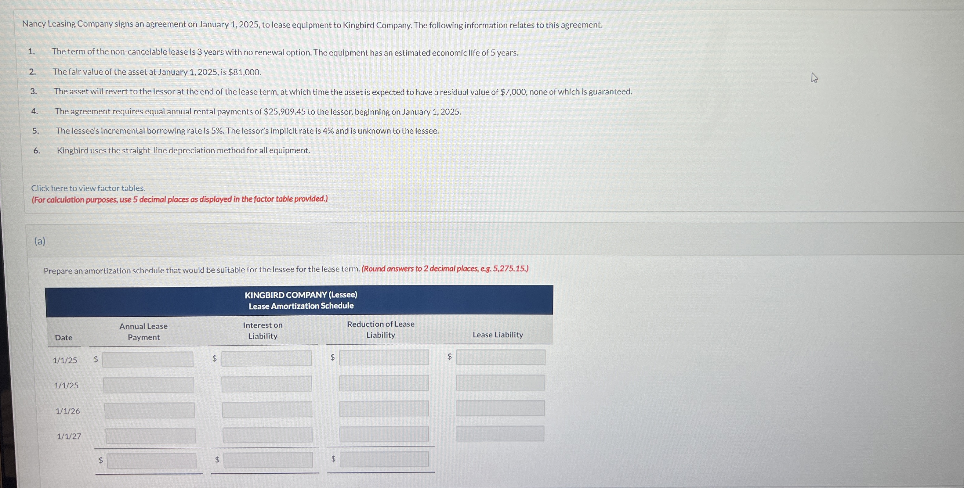 Solved Nancy Leasing Company signs an agreement on January | Chegg.com