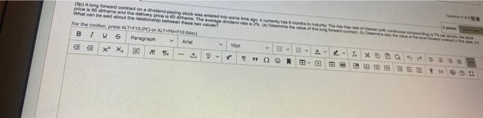Solved (e) long forward cordon de paying stock werden with | Chegg.com