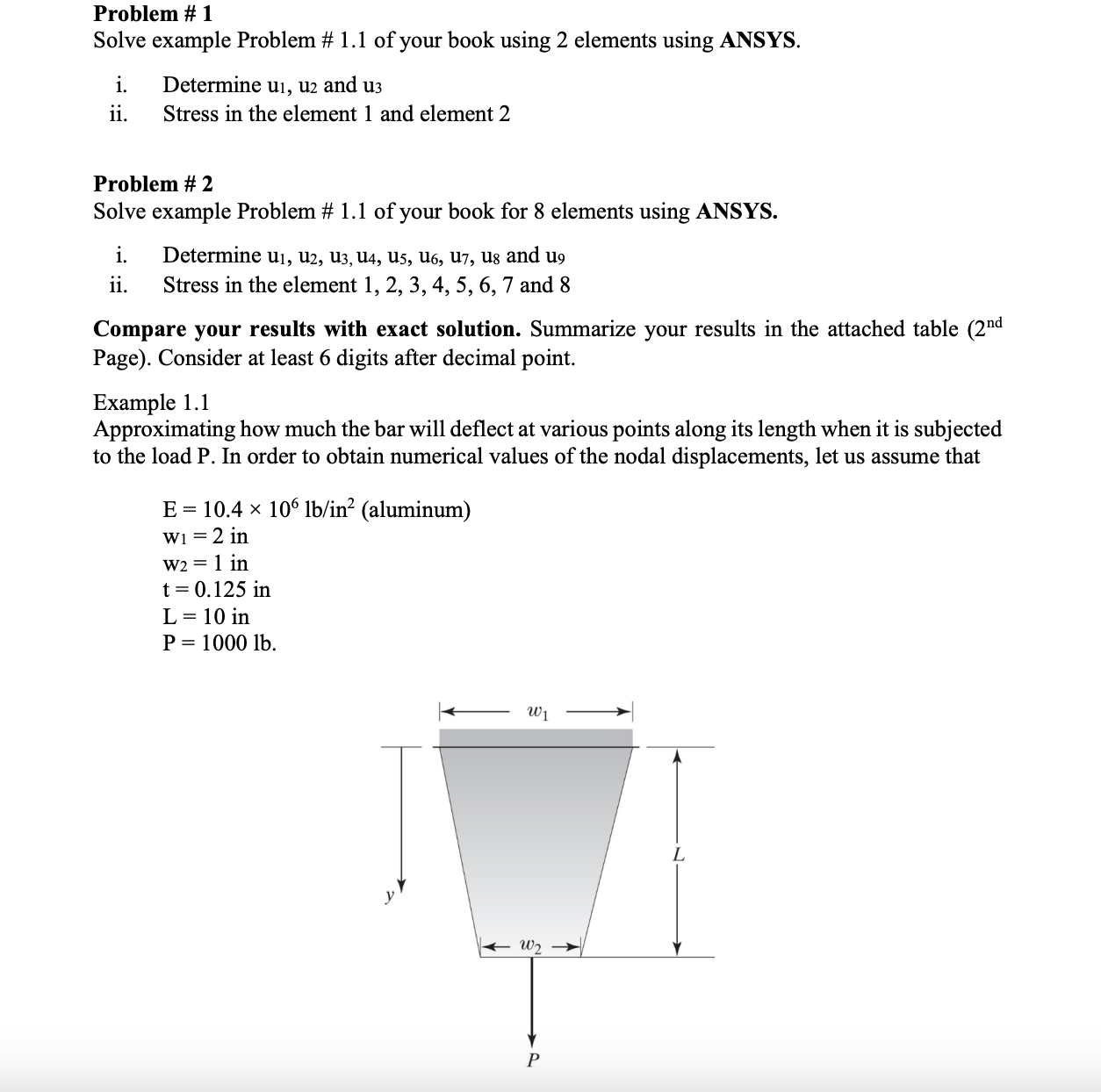 Solved Problem # 1Solve example Problem # 1.1 ﻿of your book | Chegg.com