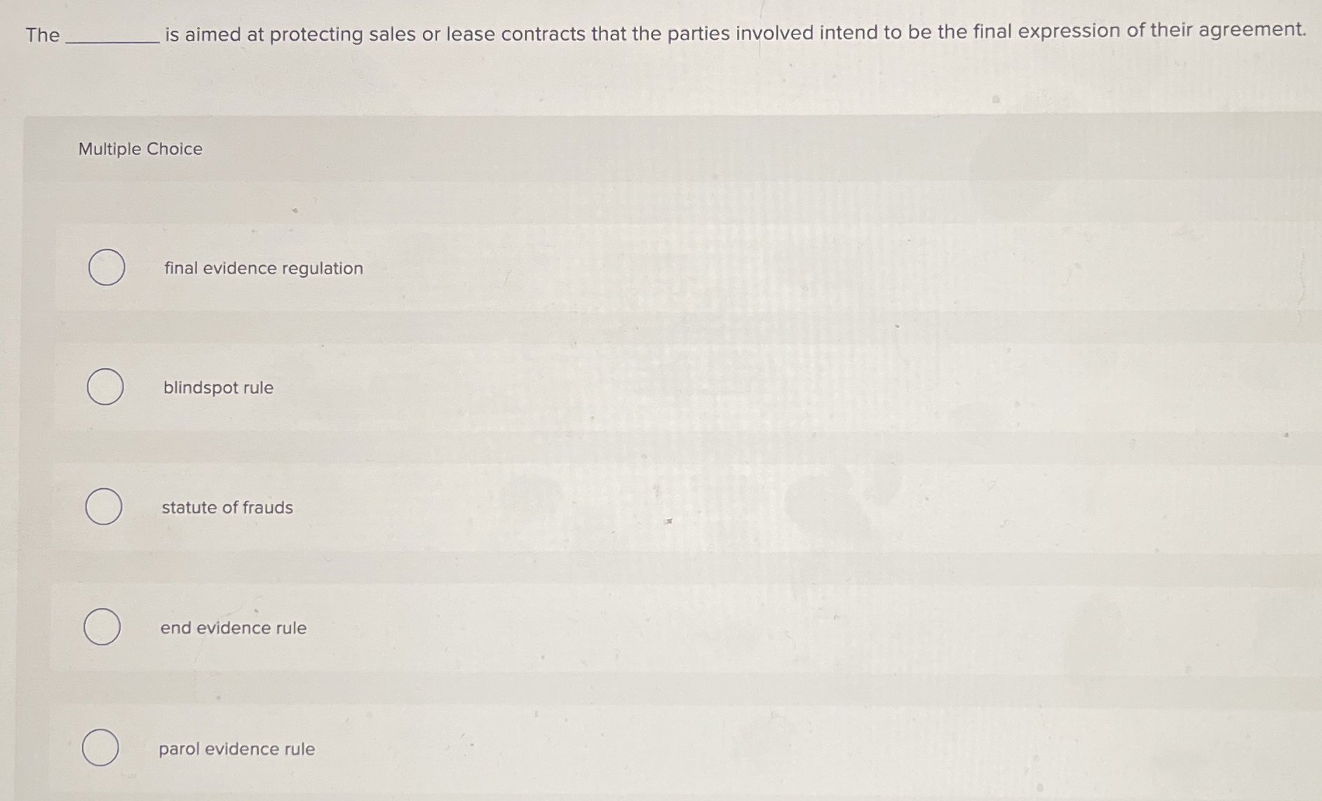 Solved The is aimed at protecting sales or lease contracts | Chegg.com