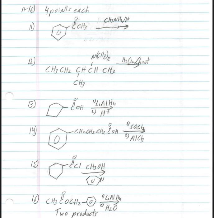 Solved II) 12) CH3CH21CHCHCH1CH3CH3H2H2 Sheat 13) ∑ COH 2) | Chegg.com