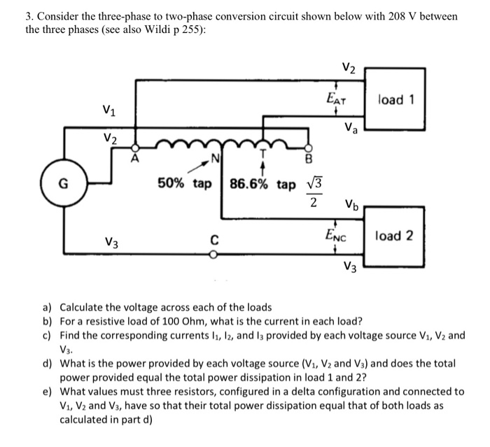 Solved 3. Consider the three-phase to two-phase conversion | Chegg.com