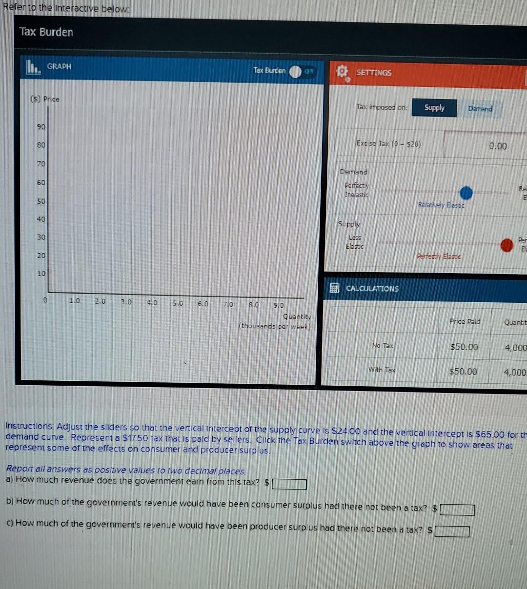 Solved Refer to the Interactive below! Tax Burden GRAPH Tax | Chegg.com