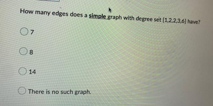 Solved How many edges does a simple graph with degree set | Chegg.com
