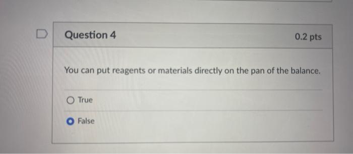 Solved You can put reagents or materials directly on the pan | Chegg.com