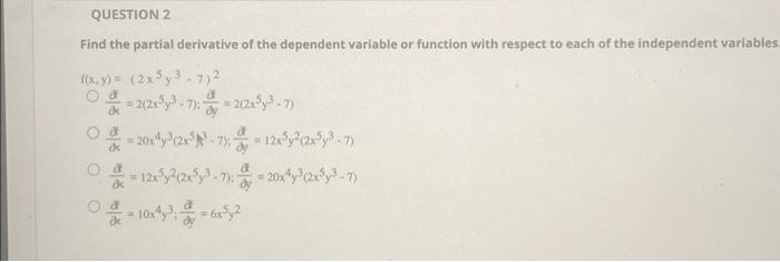 Solved Find the partial derivative of the dependent variable | Chegg.com