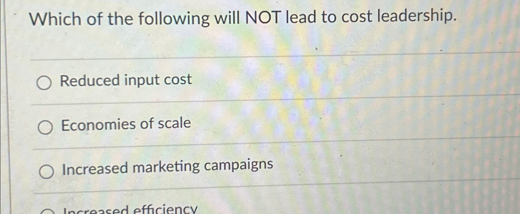 Solved Which of the following will NOT lead to cost | Chegg.com