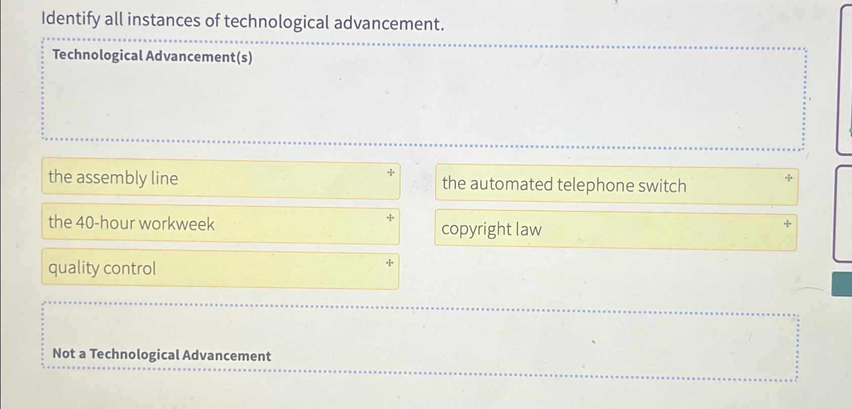 Solved Identify all instances of technological | Chegg.com