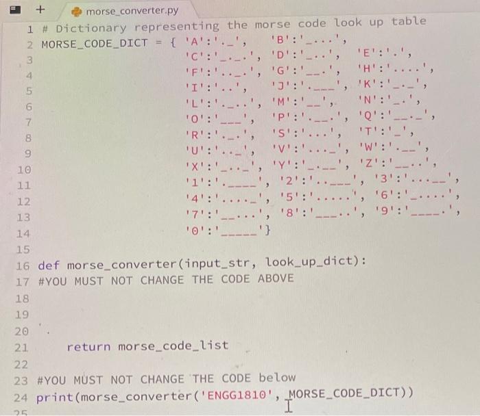 Solved Morse Code Converter (4 marks) We have 36 characters | Chegg.com