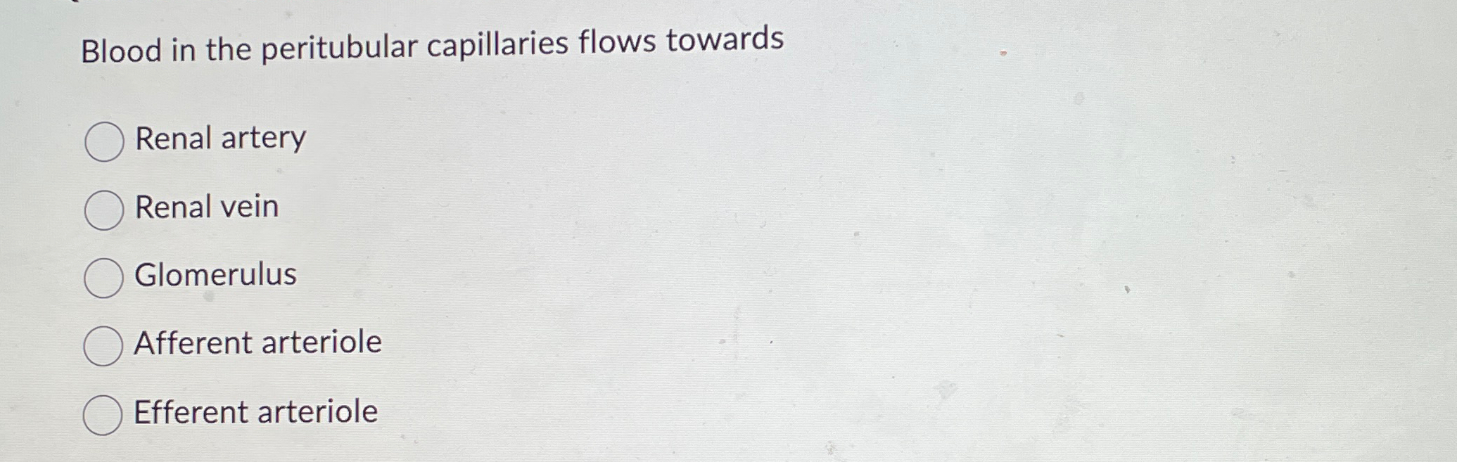 Solved Blood in the peritubular capillaries flows | Chegg.com
