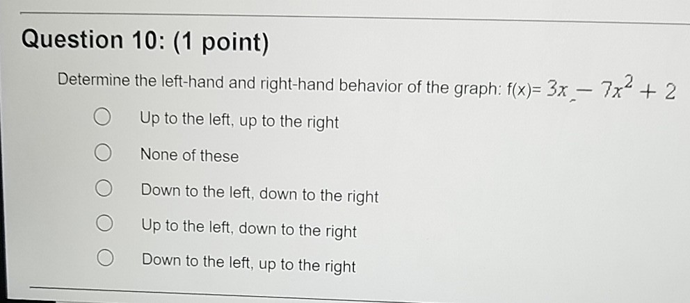 Solved Question 10: (1 point) Determine the left-hand and | Chegg.com