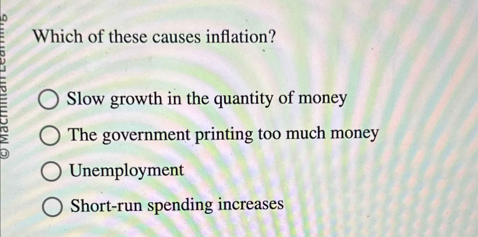 Solved Which of these causes inflation?Slow growth in the | Chegg.com ...