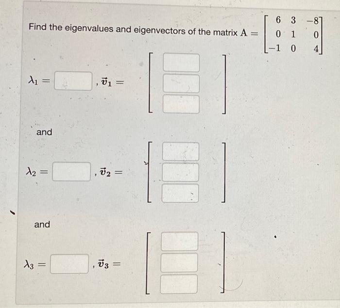 Solved Find the eigenvalues and eigenvectors of the matrix | Chegg.com