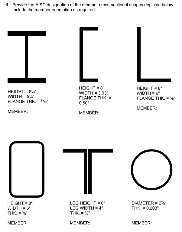 Solved Provide the AISC designation of the member | Chegg.com