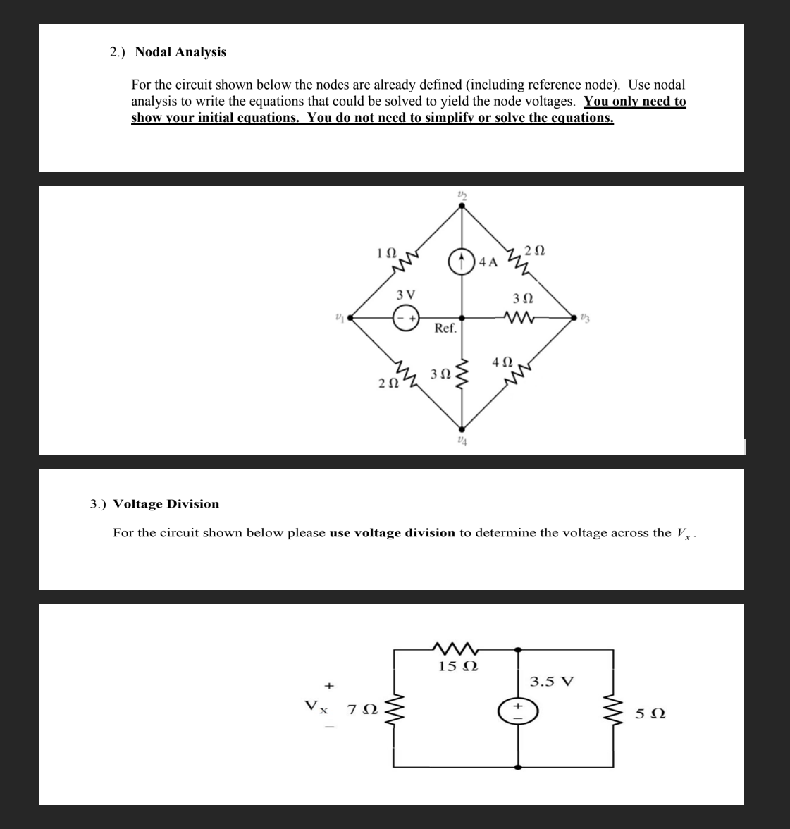 Solved 2 ﻿nodal Analysisfor The Circuit Shown Below The 
