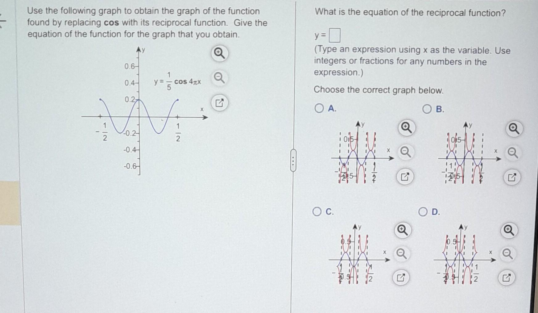 Solved Use the following graph to obtain the graph of the | Chegg.com