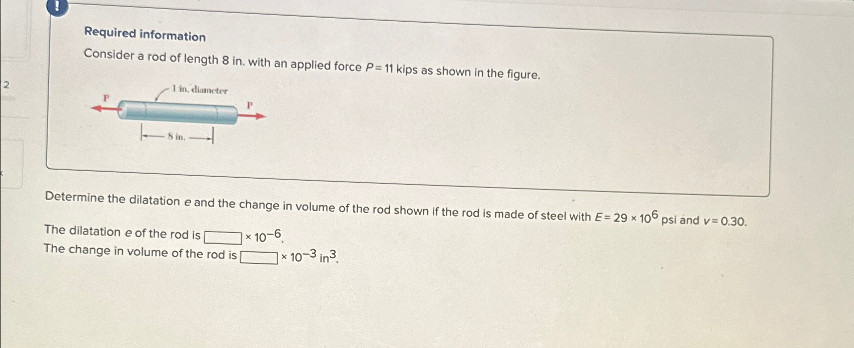 Solved Required informationConsider a rod of length 8 ﻿in. | Chegg.com