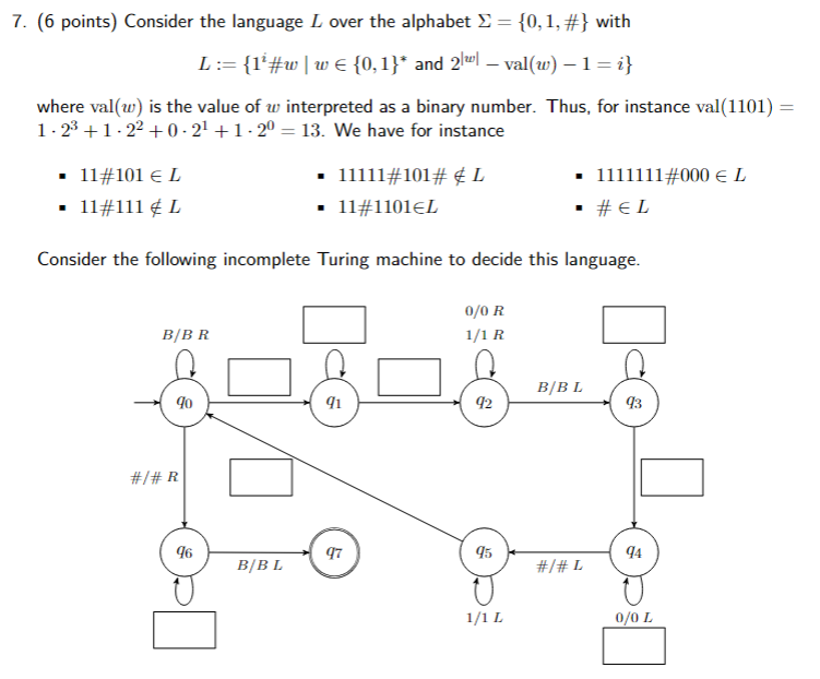 Solved (6 ﻿points) ﻿Consider the language L ﻿over the | Chegg.com