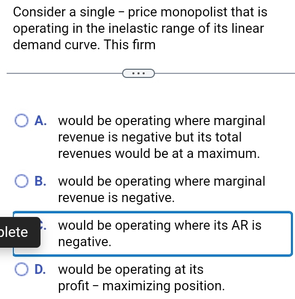 Solved Consider a single - ﻿price monopolist that is | Chegg.com