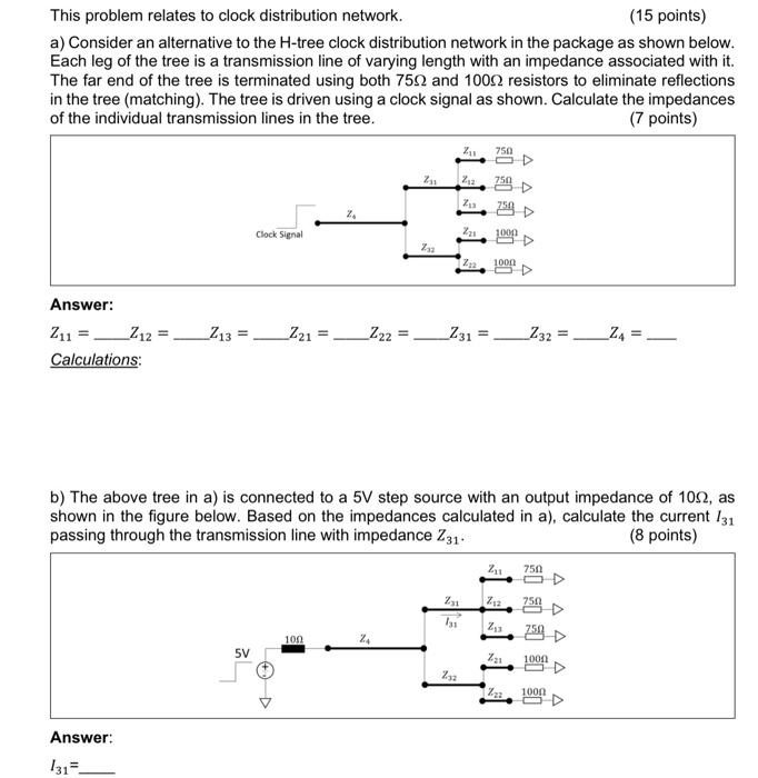 Solved This problem relates to clock distribution network. | Chegg.com