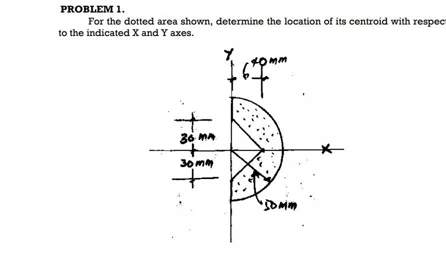 Solved For the dotted area shown, determine the location of | Chegg.com