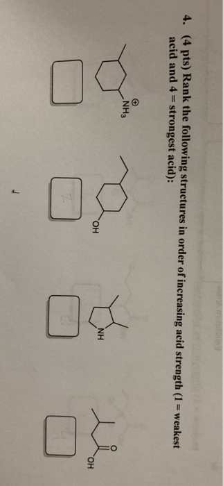 Solved Rank the following in order of increasing acid | Chegg.com