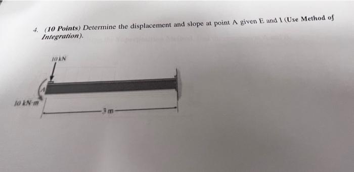 4. (10 Points) Determine the displacement and slope | Chegg.com
