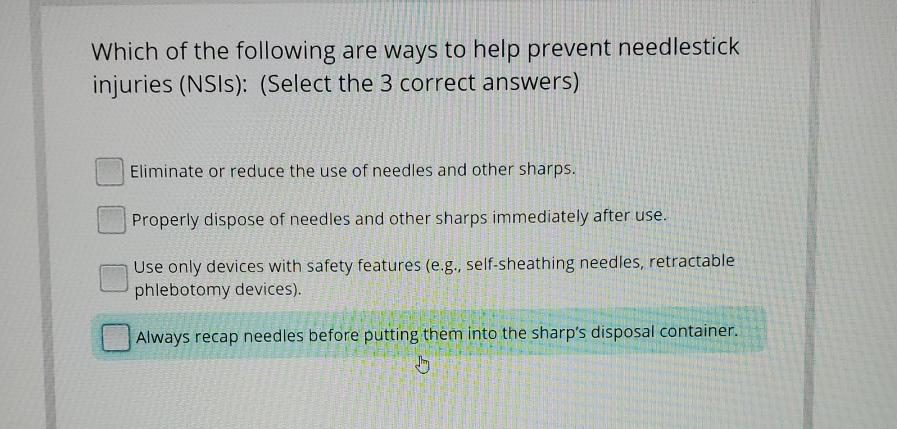 Solved Which of the following are ways to help prevent | Chegg.com