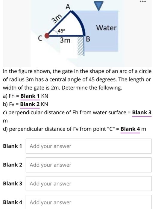 Solved T A 30° 2.5m Water hinge O B L = 2m In the figure | Chegg.com
