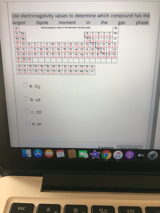 Solved Use electronegativity values to determine which | Chegg.com